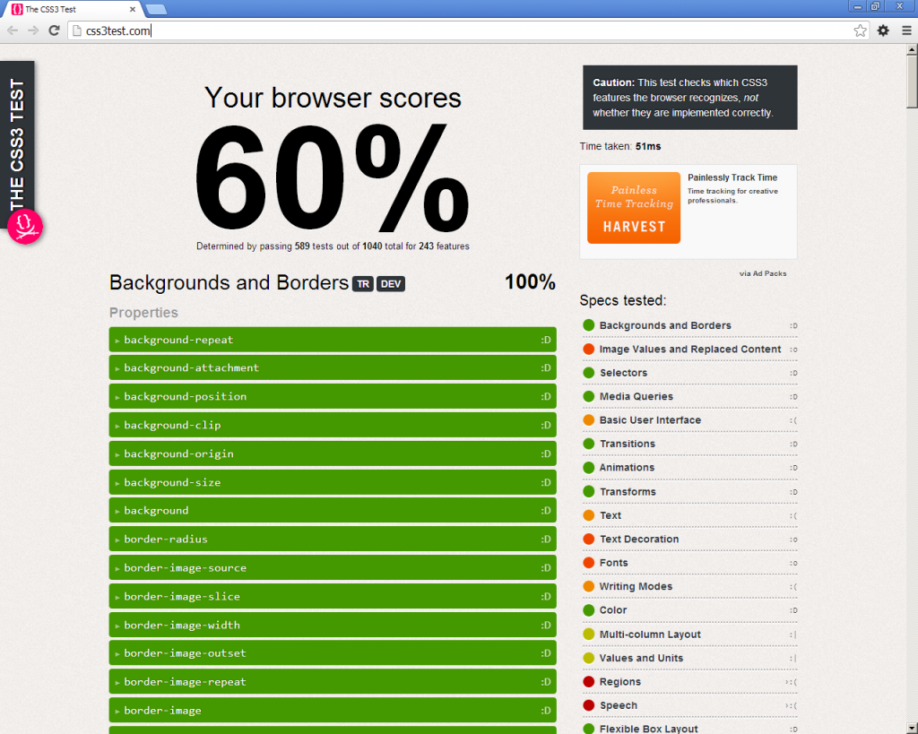 The CSS3 Test – Programación en Internet