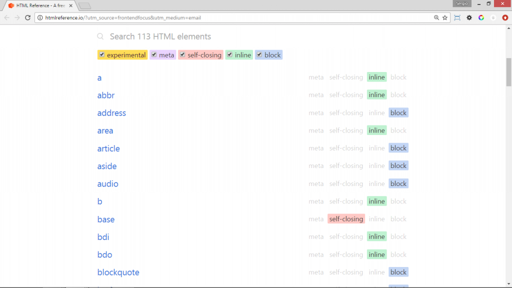 Referencia de HTML – Programación en Internet