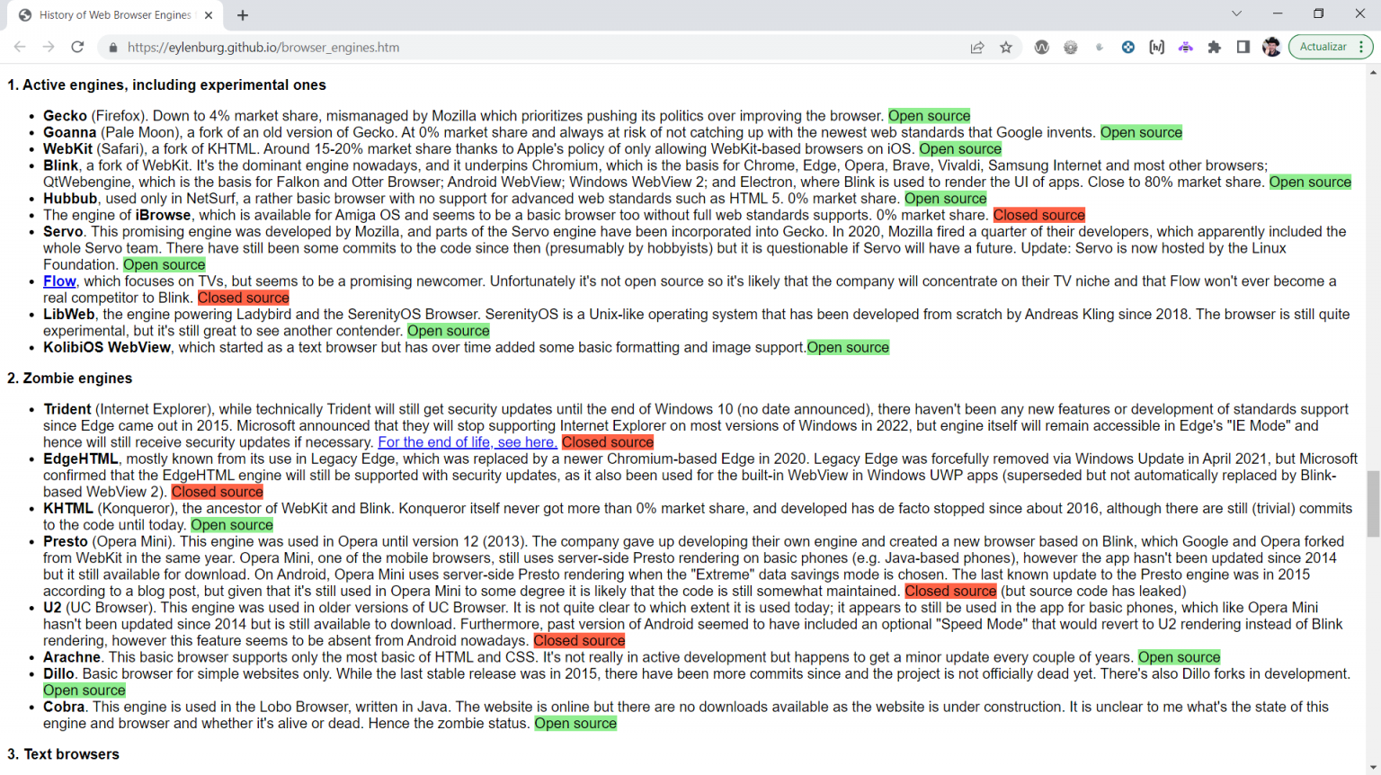 Historia de los motores de los navegadores web – Programación en Internet